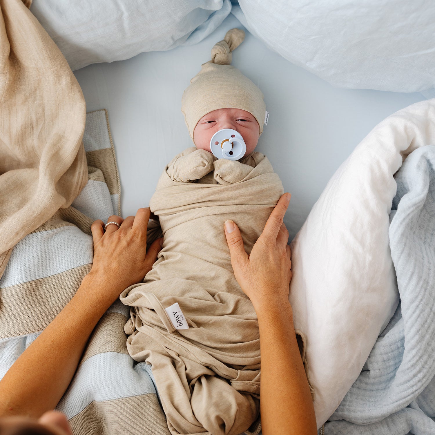 Baby Swaddle - Stone – Bowy Made