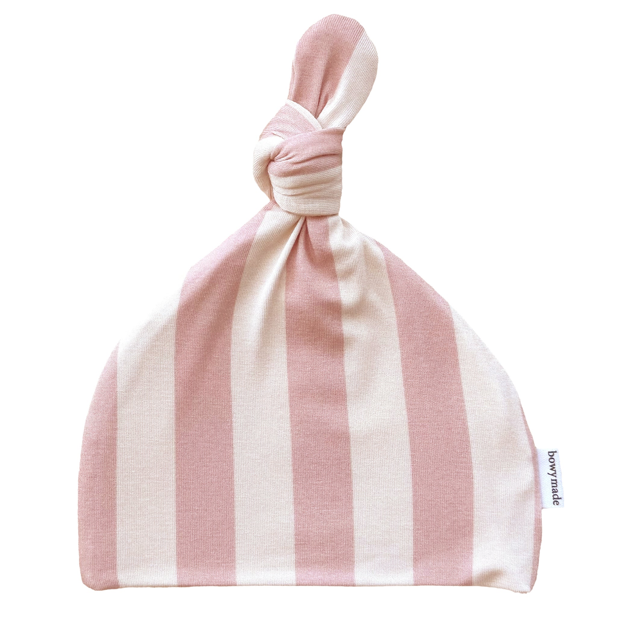 Top Knot Beanie - Pink Musk Stripe – Bowy Made