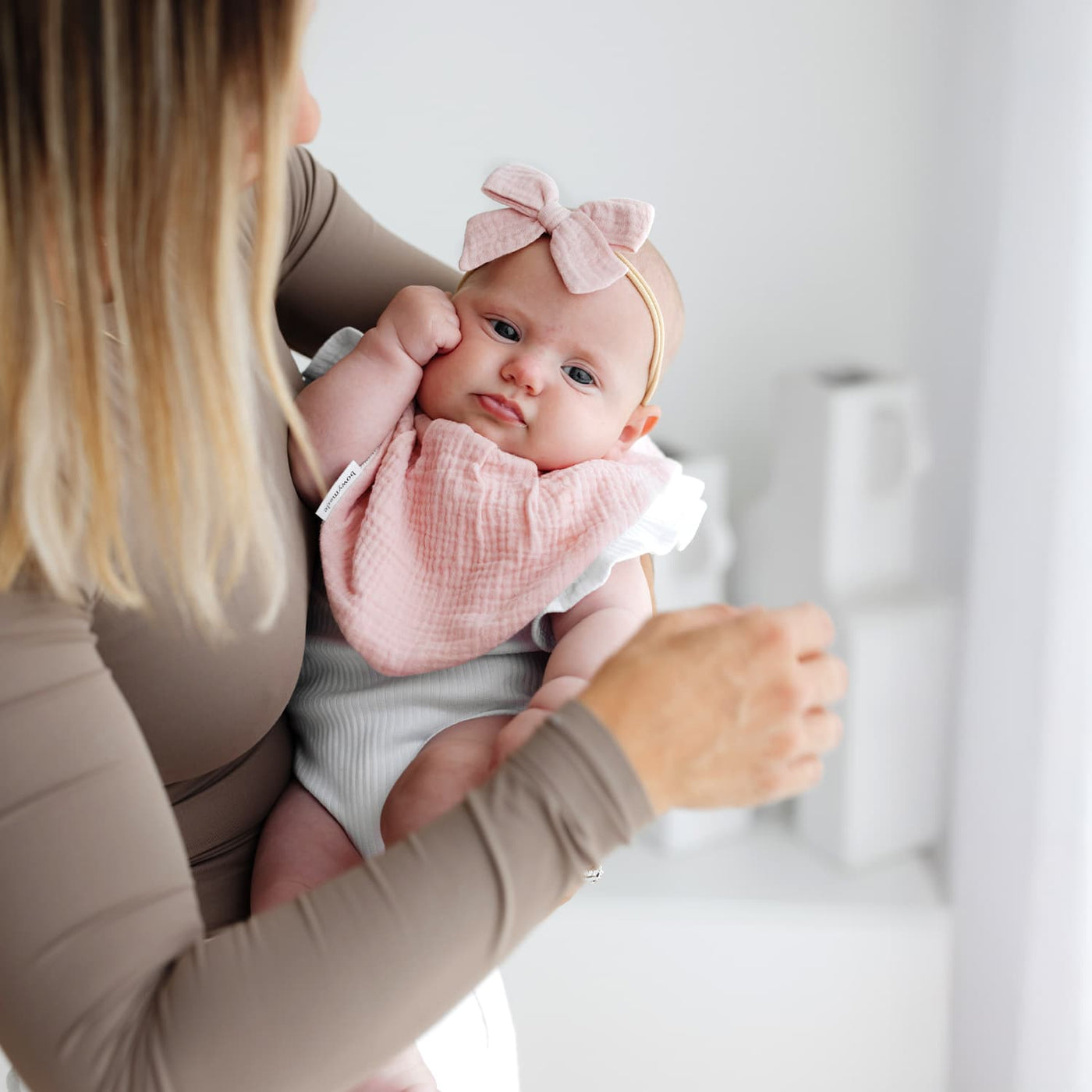 Pink Cotton Dribble Bib | Bowy Made – Bowy Made