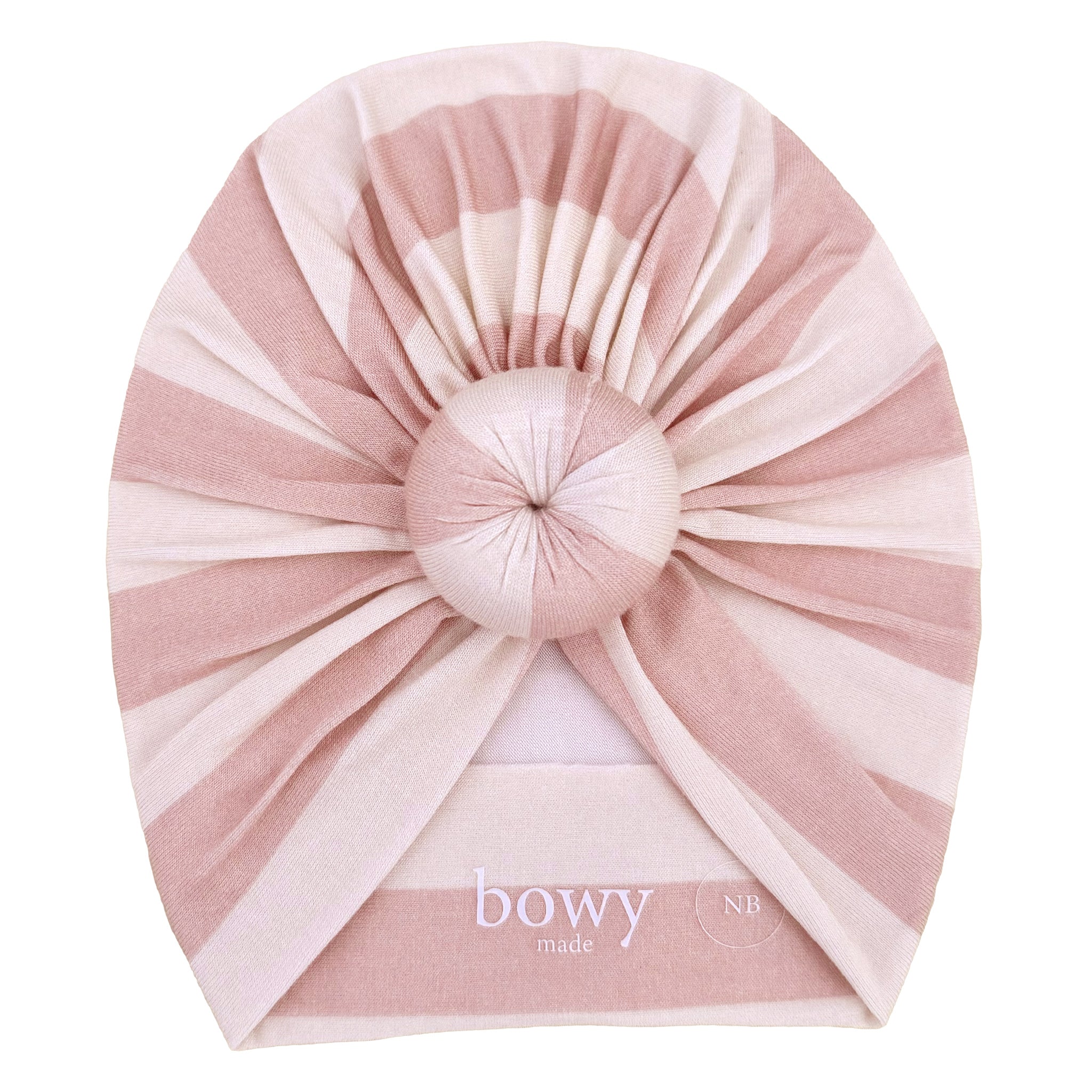 Traditional Baby Turban - Pink Musk Stripe – Bowy Made